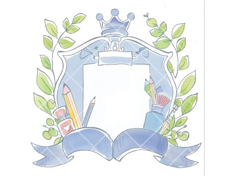 Back To School Crests Watercolor Pngs Instant Download Hand Drawn School Supplies Classroom