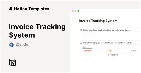 Invoice Tracking System Template Notion Marketplace