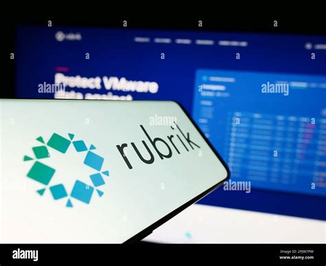 Mobile Phone With Logo Of American Data Security Company Rubrik Inc On