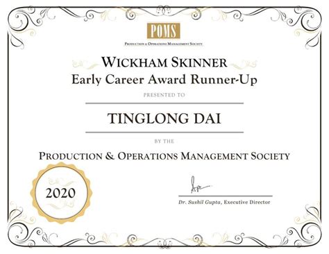 Honored To Receive This Years Wickham Skinner Early Career Award