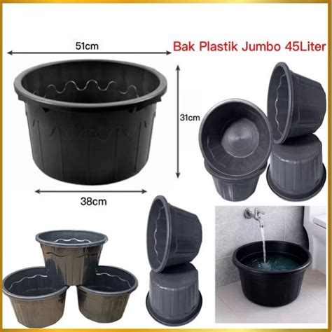 Jual Baskom Plastik Jumbo 45l Bak Air Besar Jumbo Tebal Anti Pecah Bak