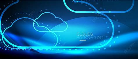 Vector Cloud Computing Blue Network Background Glow Cyberspace