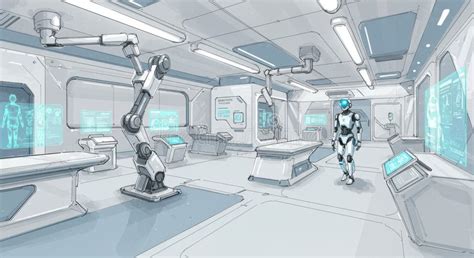 Futuristic Robotics Laboratory With Advanced Technology And Ai