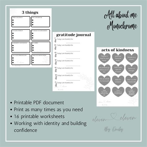 All About Me 16 Therapy Worksheets Pdf Printable Etsy