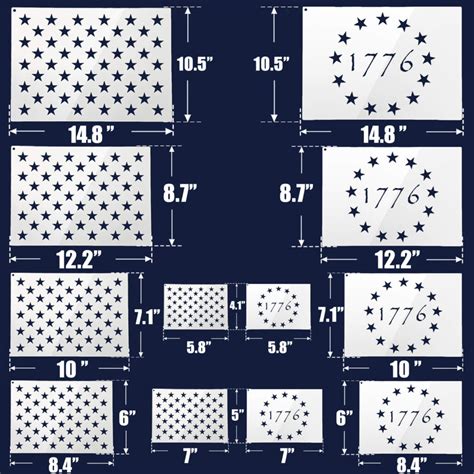 12 Pcs American Flag Stencil Set Anley Flags