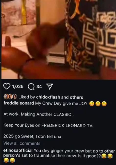 Actress Etinosa Makes Shocking Allegations Against Fellow Actor Frederick