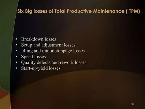 Total Productive Maintenance Tpm Pptx