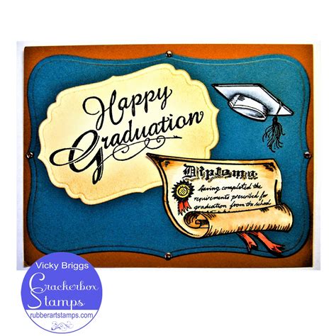 Happy Graduation And Diploma Crackerbox Stamps