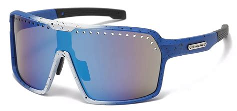 Oversized Large Sports Shield Baseball Cycling Sunglasses Orange Mirror Lens