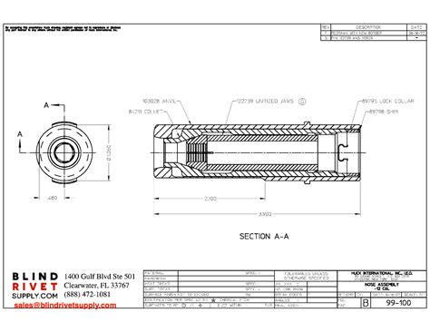 Huck 99 100 Nose Assembly Blind Rivet Supply