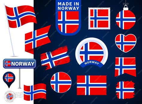 Premium Vector Norway Flag Vector Collection Big Set Of National