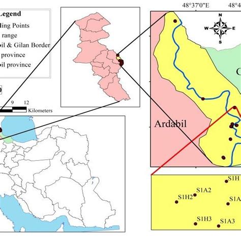 Location Of The Study Area In Namin Region Ardabil Province Of Iran