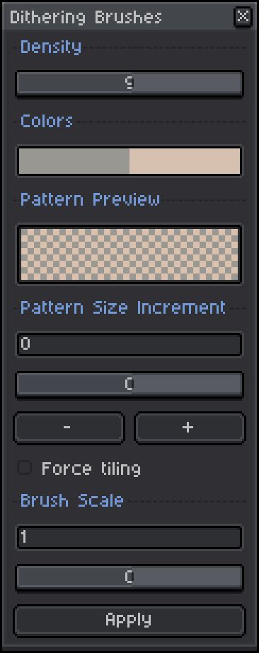 Extension Dithering Brushes Tool Scripts And Extensions Aseprite