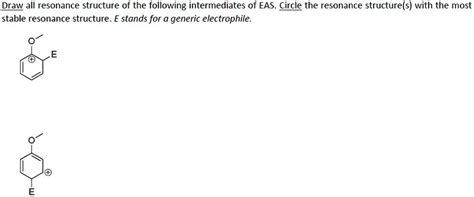 Draw All Resonance Structure Of The Following Intermediates Of Eas