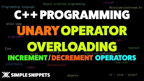 implementation of unary operator overloading oop concept in c youtube