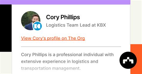 Cory Phillips Logistics Team Lead At Kbx The Org