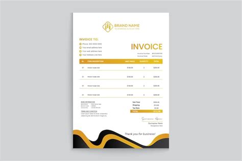 Business Invoice Design Template Vector Illustration Bill Form Price
