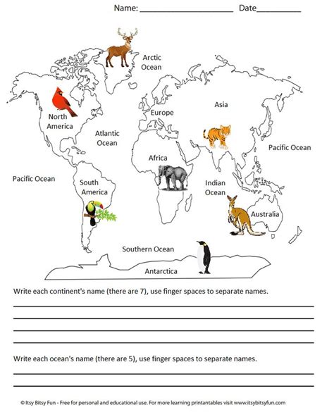 First Grade World Map Worksheet Michelle Background