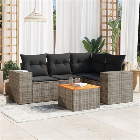 Vidaxl Garden Sofa Set Poly Rattan Modular Garden Sofa Set Wayfair