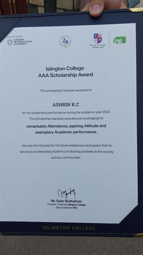 Ashrin Kc On Linkedin Scholarship
