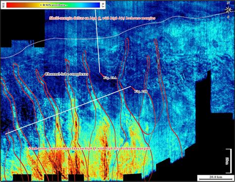 Rms Amplitude Extraction Map Taken 150 Ms Below Seafloor Illustrating
