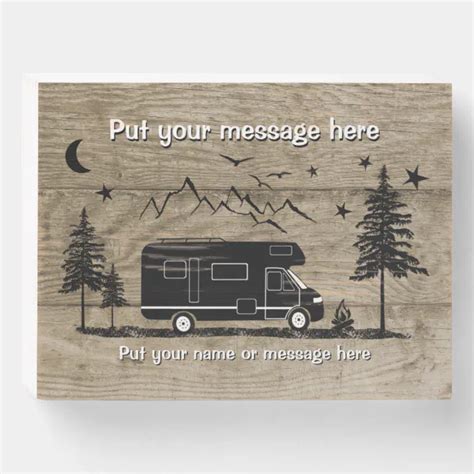 Class C Rv Rustic Personalized Design Wooden Box Sign Zazzle