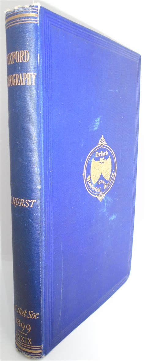 Oxford Topography An Essay By Herbert Hurst Very Good Hardcover 1899