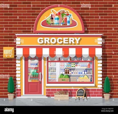 Cartoon Grocery Storefront