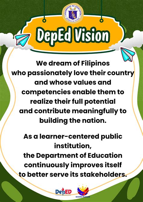 Classroom Posters Deped Vision Mission Core Values Pambansang Awit