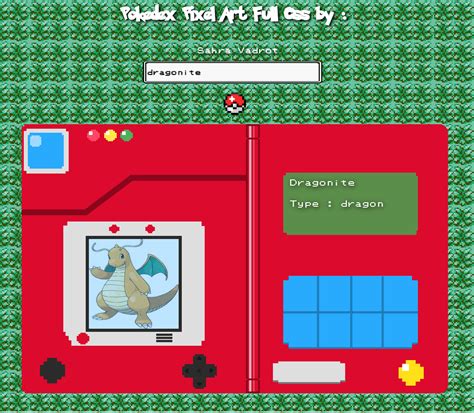 Pokedex Pixel Art Full Css On Behance