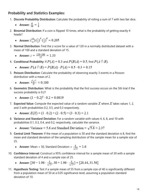 Probability And Statistics Examples Guide Pdf Resampling