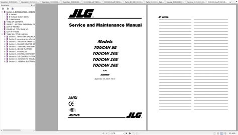 Jlg Toucan 8e Mast Boom Lift Operators Service And Parts Manuals