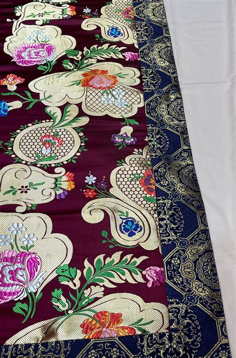 Tibetan Buddhist High Quality Silk Brocade Flower Design Shrine Table