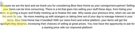 Blue Nest Home Consignment Intake