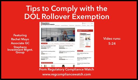 Tips To Comply With The Dol Rollover Exemption