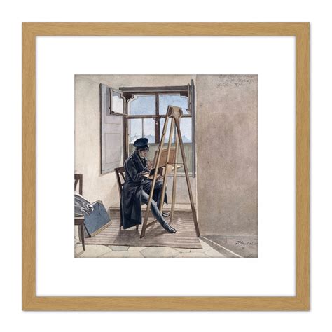 Erhard Portrait Painter Johann Klein At Easel Painting 8x8 Inch Square