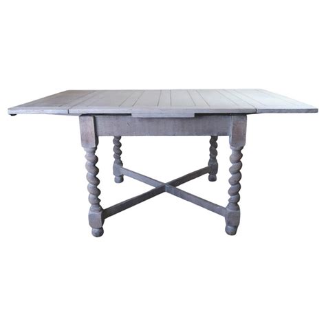 Small Antique Limed Oak Dining Table With Barley Twist Supports English C 1920 For Sale At 1stdibs