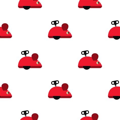 Clockwork Mouse Pattern Seamless Background In Flat Style Repeat Vector Illustration Circle