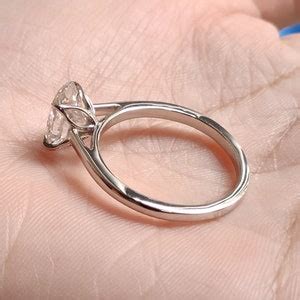 Oval Cathedral Engagement Ring 2 Carat Oval Cut Tulip Prong Basket