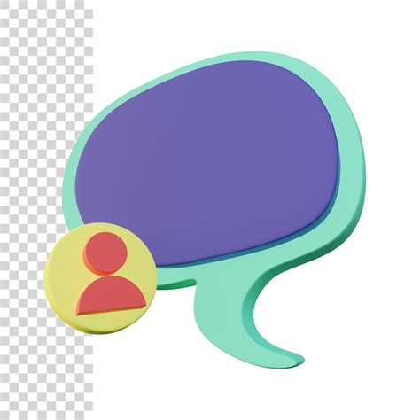 Premium Psd 3d Chat Bubble With User Icon