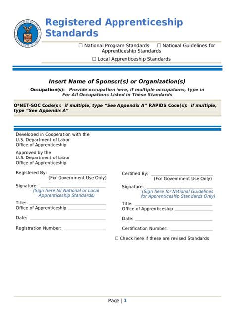 Apprenticeship Standards Sample Only Pdf Registered Doc Template Pdffiller
