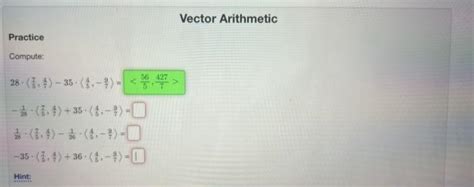 Solved Vector Arithmetic Practice Compute