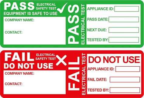 1x3 Inch 100 Pcs Green Pass Pat Testing Labels With 20 Pcs Fail