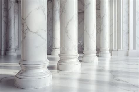 Elegant White Marble Columns With A Classical Design Evoking Feelings
