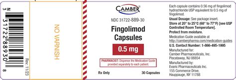 These Highlights Do Not Include All The Information Needed To Use Fingolimod Capsules Safely And