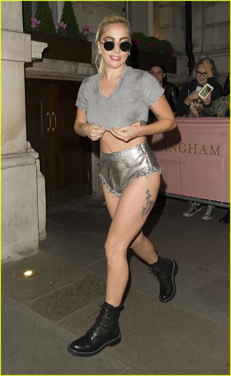 Lady Gaga Wears Metallic Mini Shorts For A Night Out In London Photo