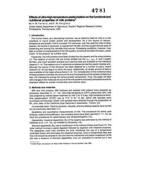 Pdf Effects Of Ultra High Temperature Pasteurization On The
