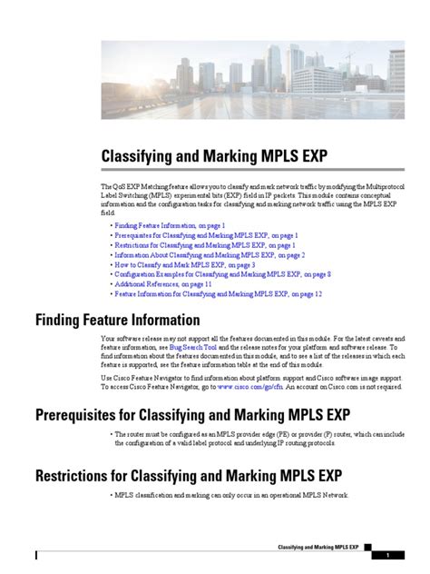 classifying and marking mpls exp finding feature information pdf