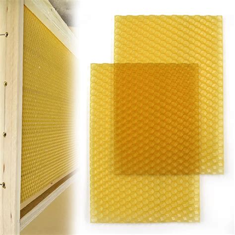 10 50pcs 13x9cm Bee Wax Foundation Beehive Tool Nest Frame Making