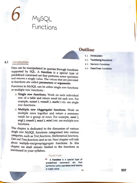 Chapter Mysql Functions Pdf